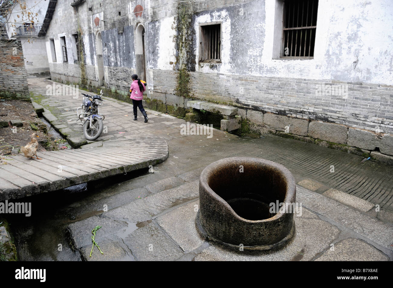 Ancient water well is still used in Tianbao village, Yifeng, Jiangxi ...