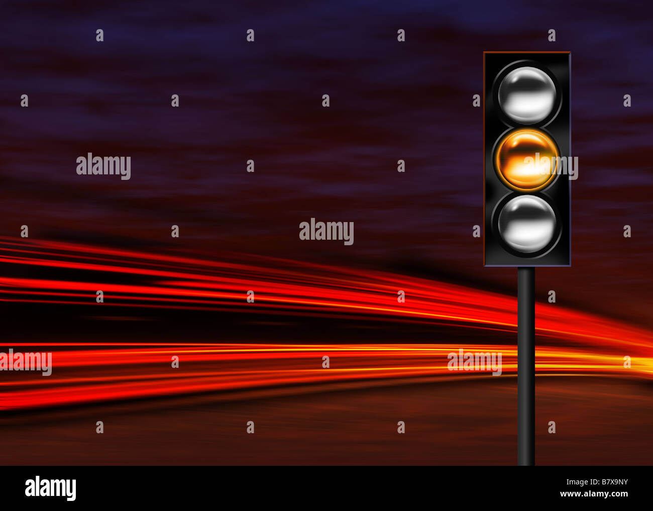 Cars curve busy motorway time evening rush fast lights hi-res stock ...