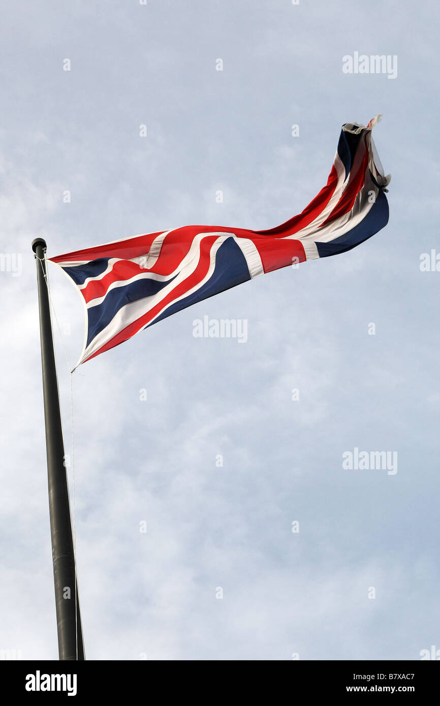 The Union Jack (flag), the flag of the United Kingdom, fully flying ...