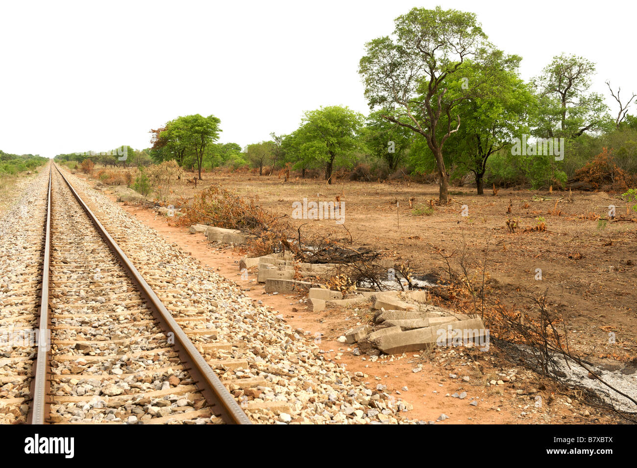 View along the railway line running from Maputo to Zimbabwe in the ...