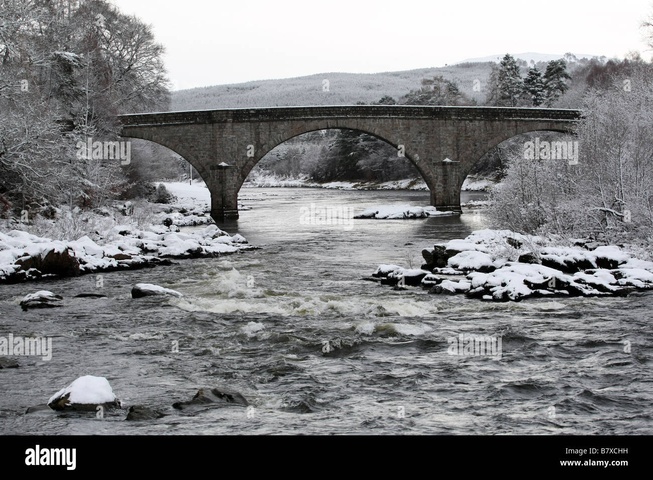 Potarch Bridge over the River Dee near Banchory in Aberdeenshire ...