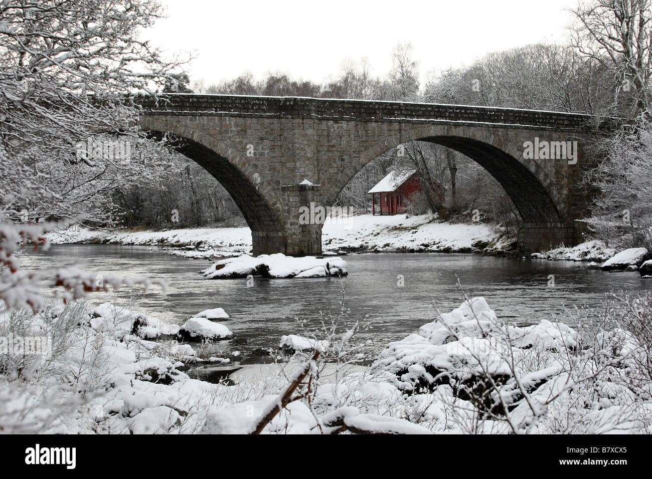 Potarch Bridge over the River Dee near Banchory in Aberdeenshire ...