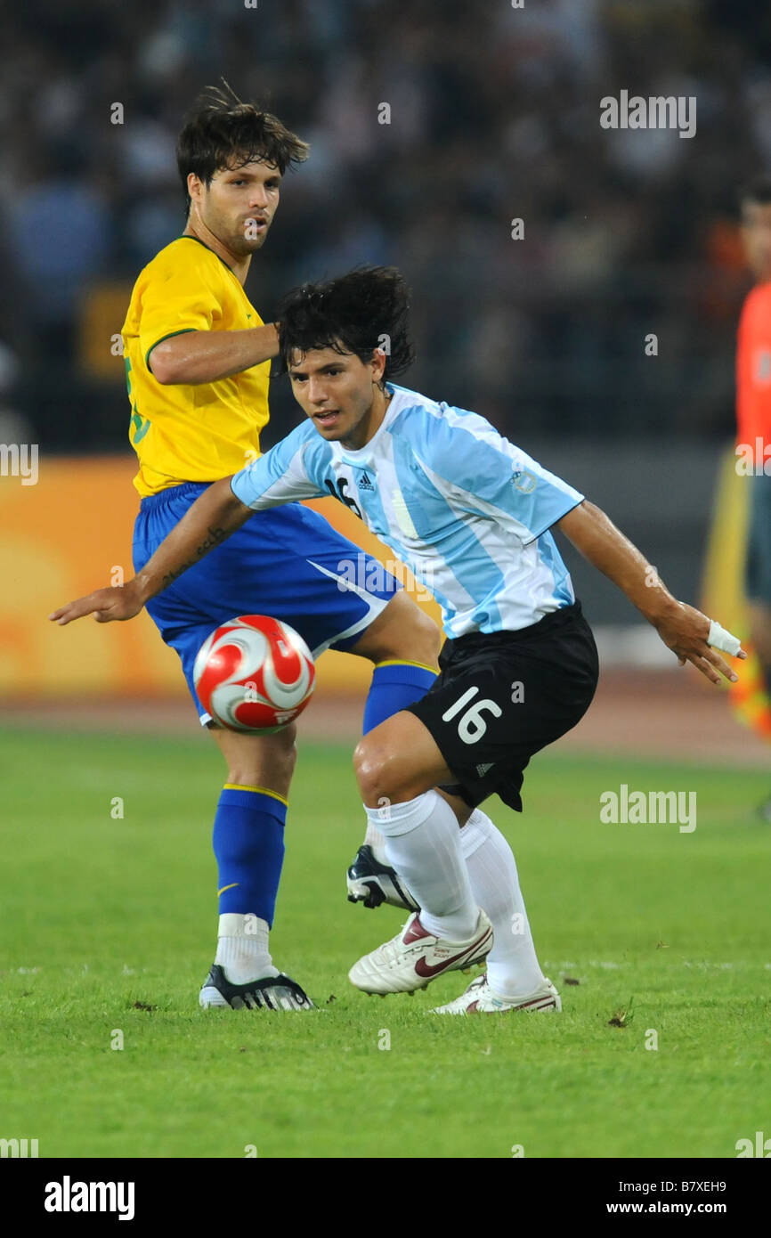 Diego BRA Sergio Aguero ARG AUGUST 19 2008 Football Beijing 2008 ...
