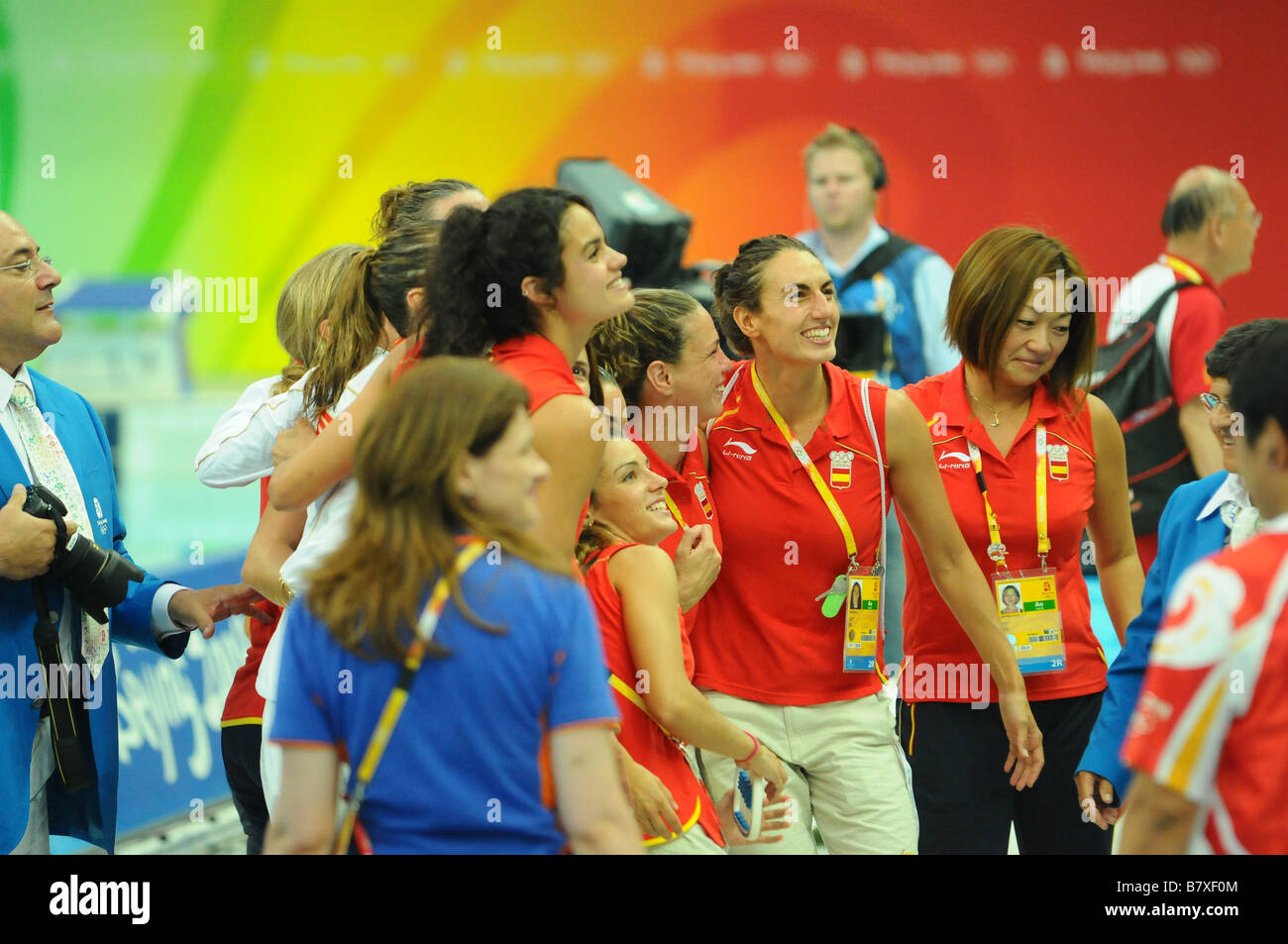 Spain team group ESP AUGUST 20 2008 Synchronized Swimming Spain team during the Beijing 2008 ...