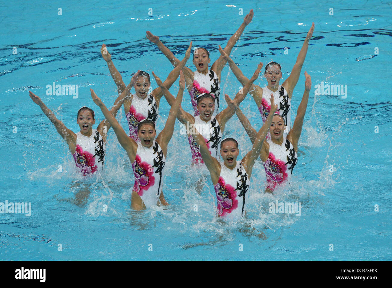 China team group CHN AUGUST 22 2008 Synchronized Swimming Beijing 2008 ...
