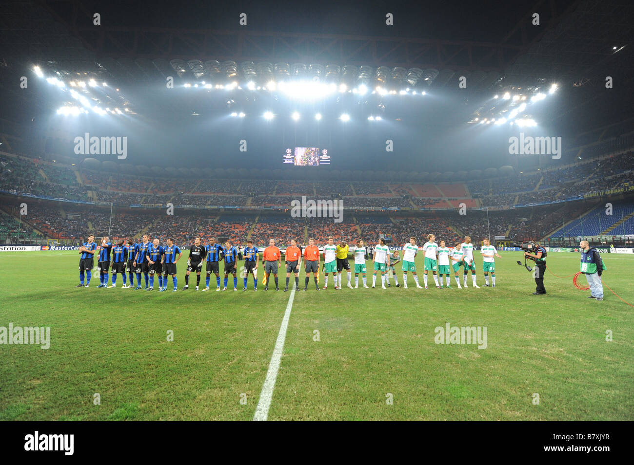 Two team group line up OCTOBER 1 2008 Football UEFA Champions League ...