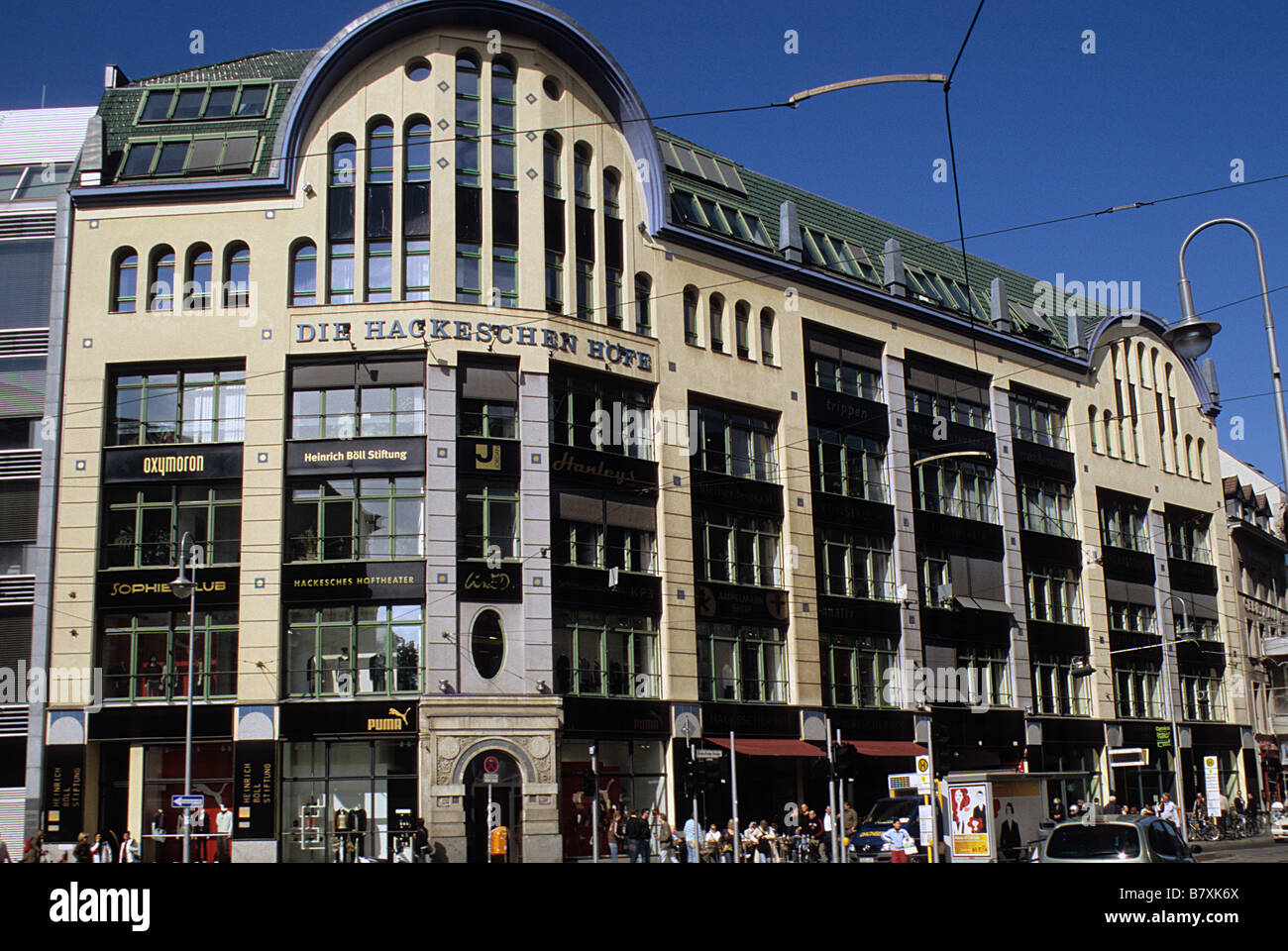 Berlin, facade of Hackesche Hõfe at junction of Rosenthalerstr and ...