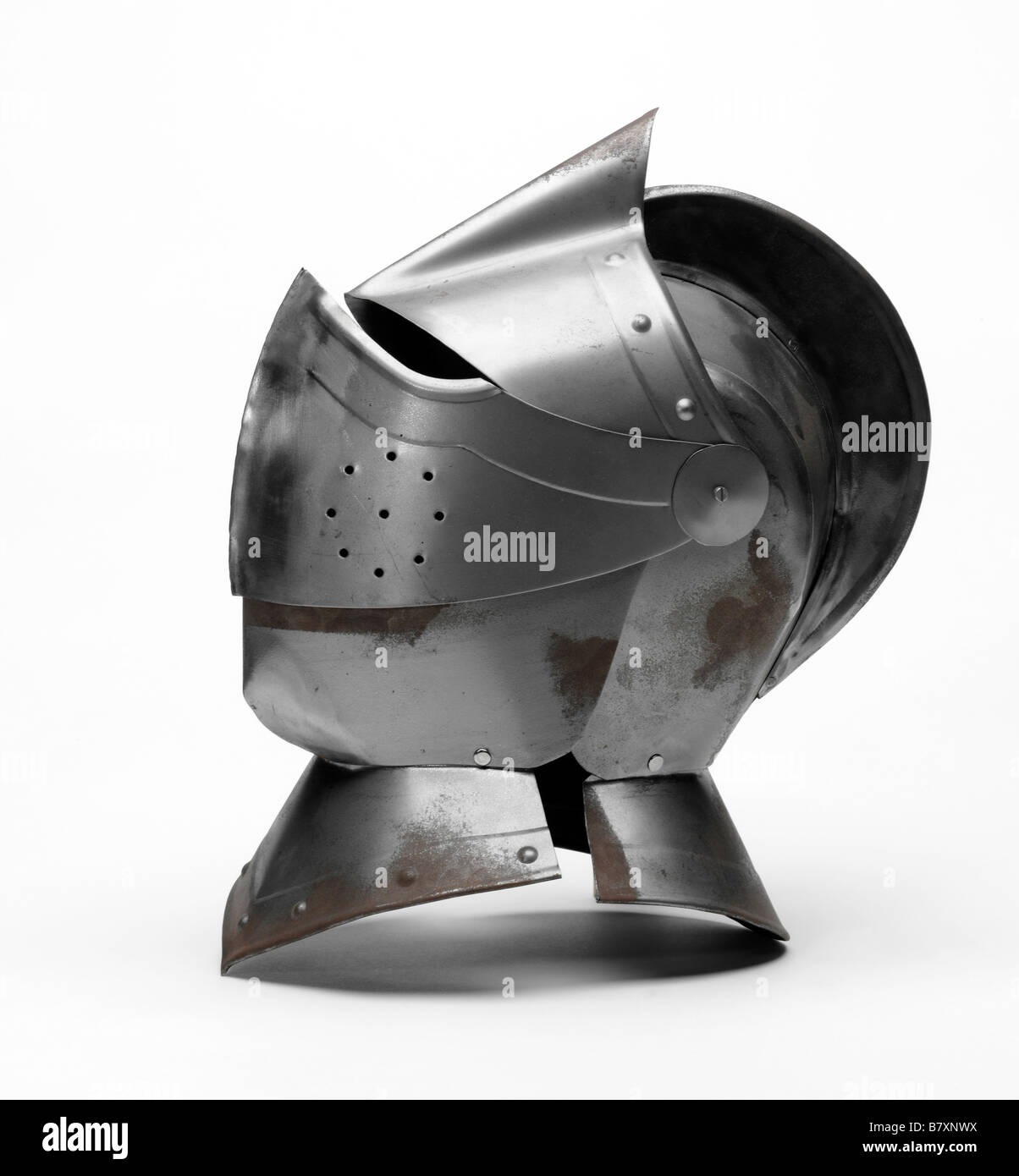 Metal helmet of the knight Stock Photo - Alamy