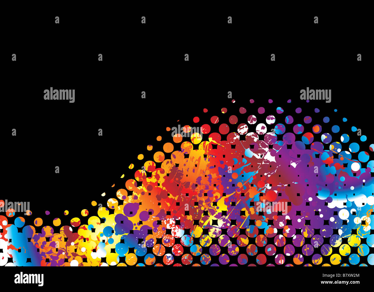 Brightly coloured halftone wave background with rainbow effect Stock ...