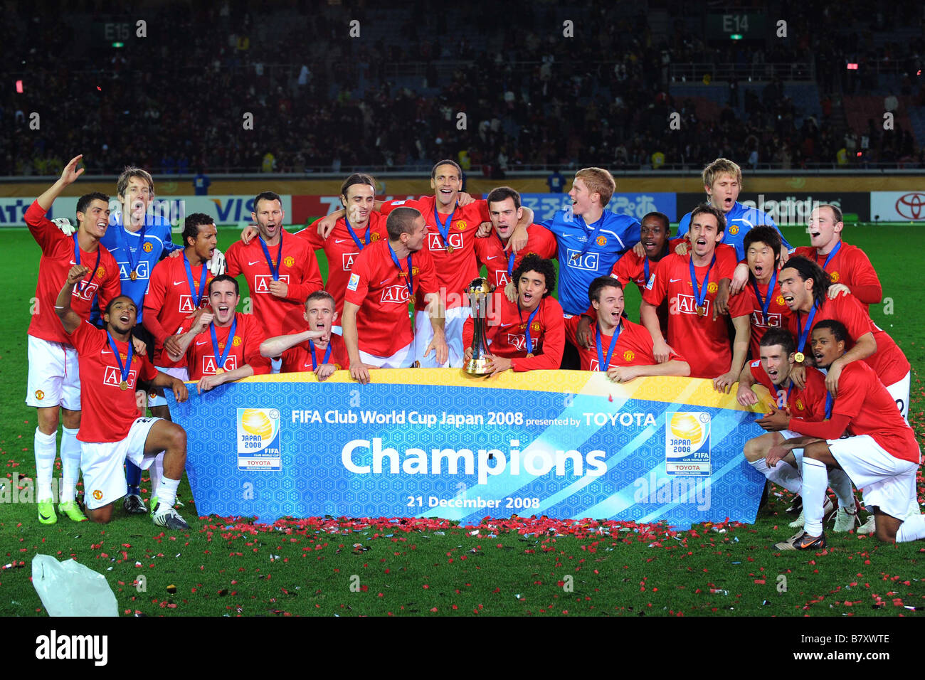 Manchester United Team group Man U DECEMBER 21 2008 Football FIFA Club ...