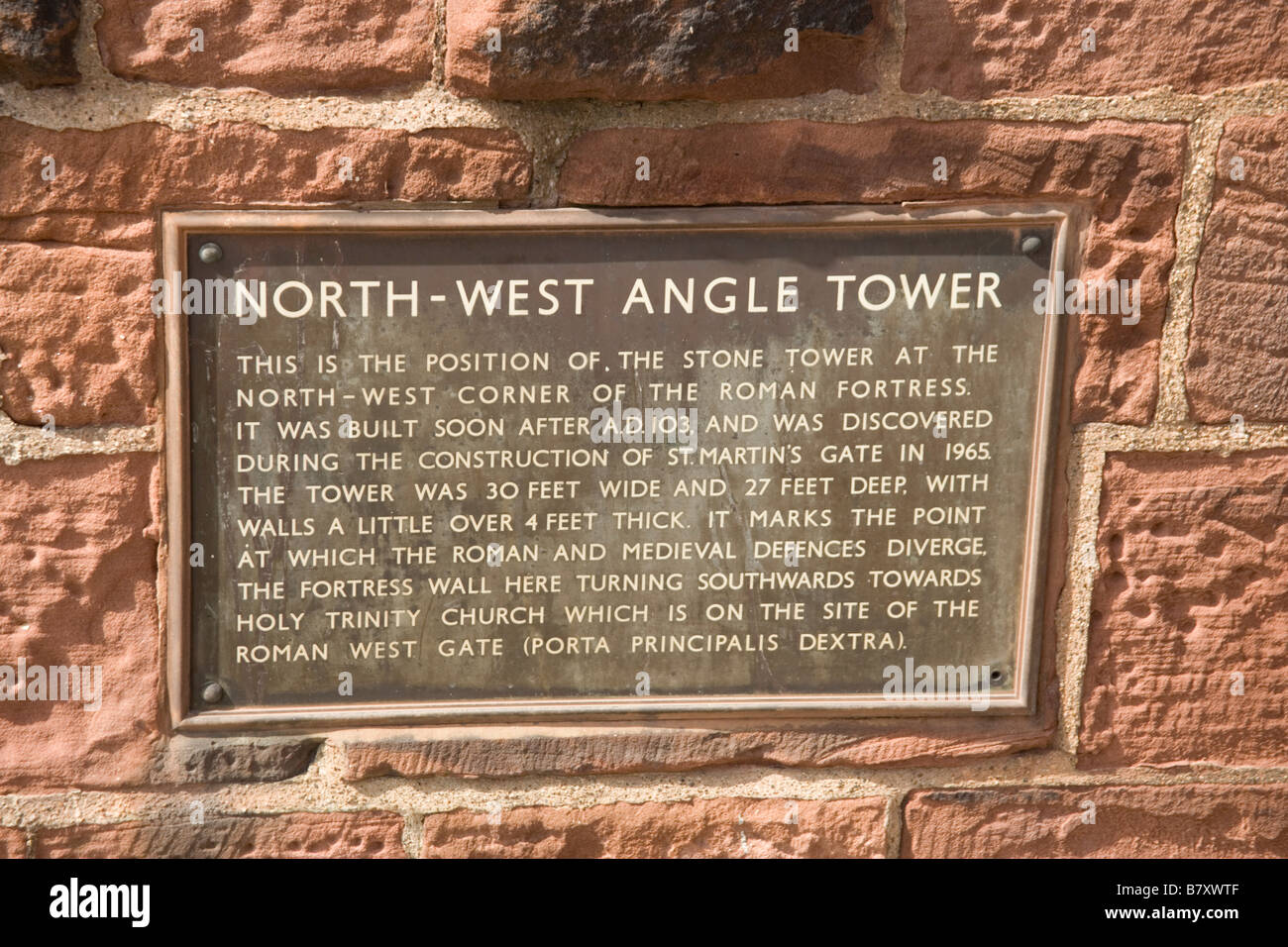 The North West Angle Tower on the Roman city Walls of Chester England ...