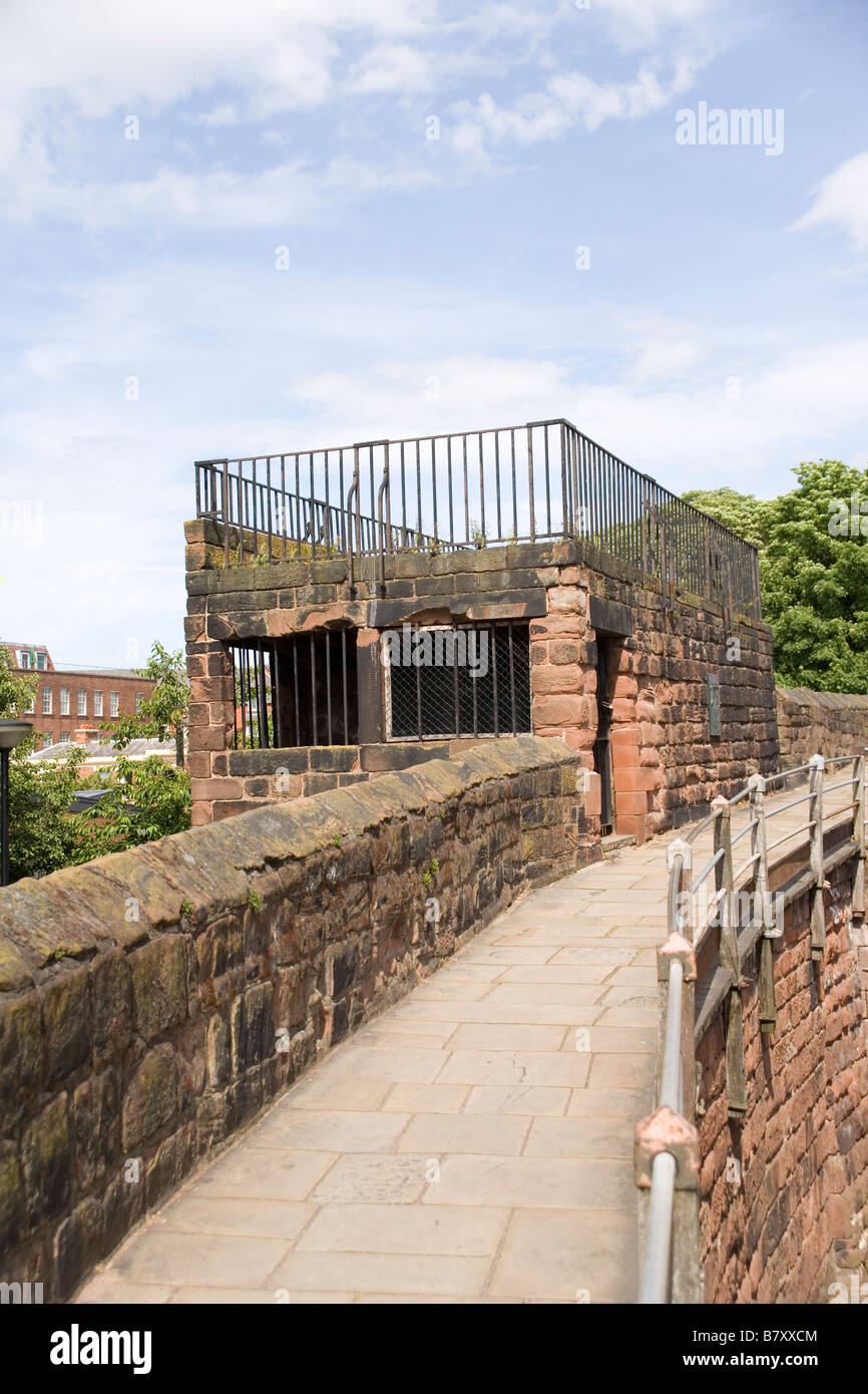 Morgans Mount Tower on the Roman city Walls of Chester England Stock ...