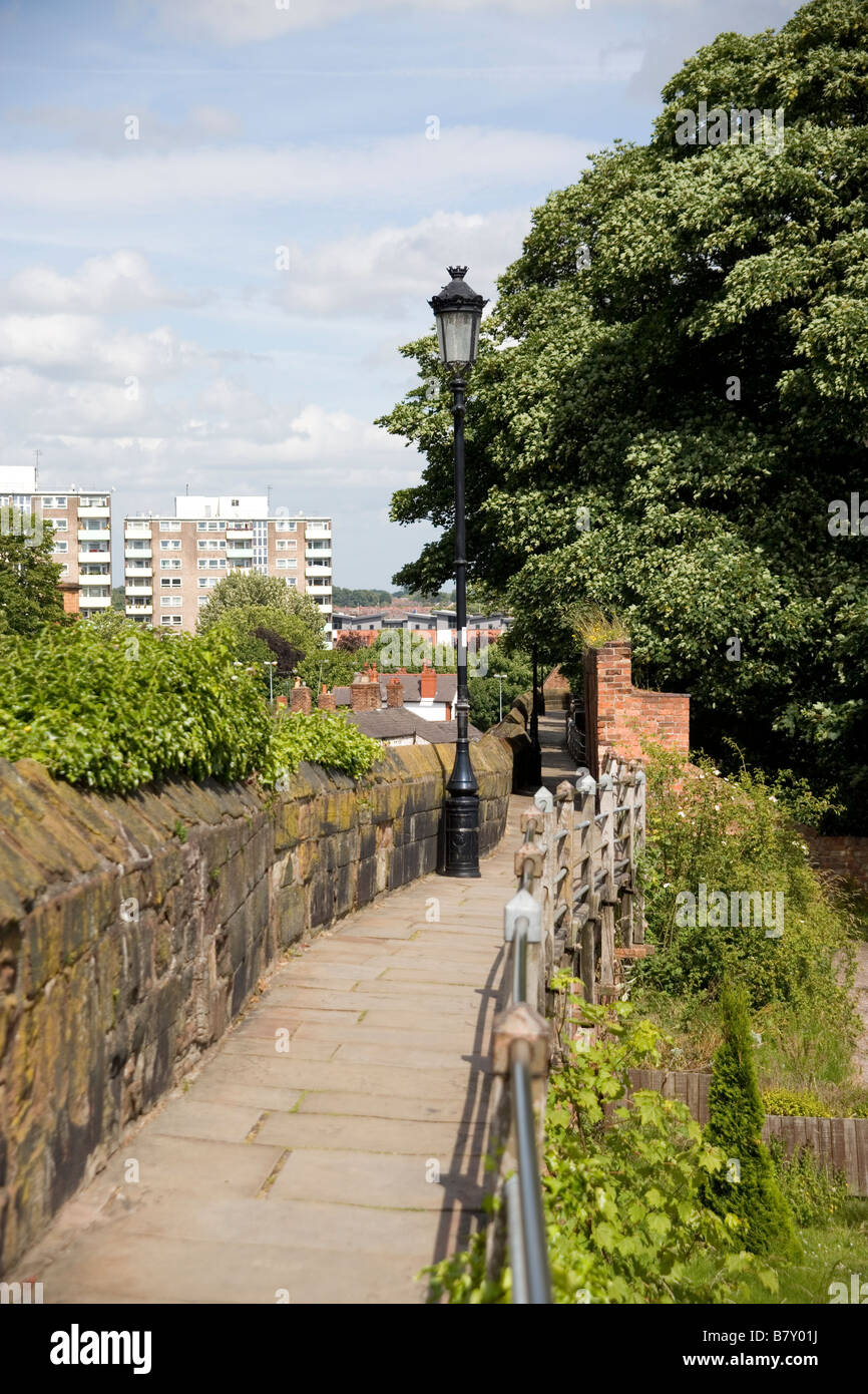The city walls and walk way of Chester, England Stock Photo - Alamy