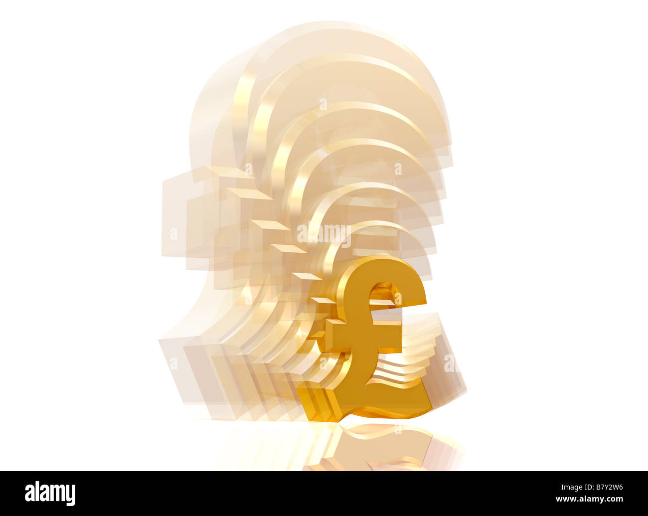 Illustration of the incredible shrinking pound symbol Stock Photo - Alamy