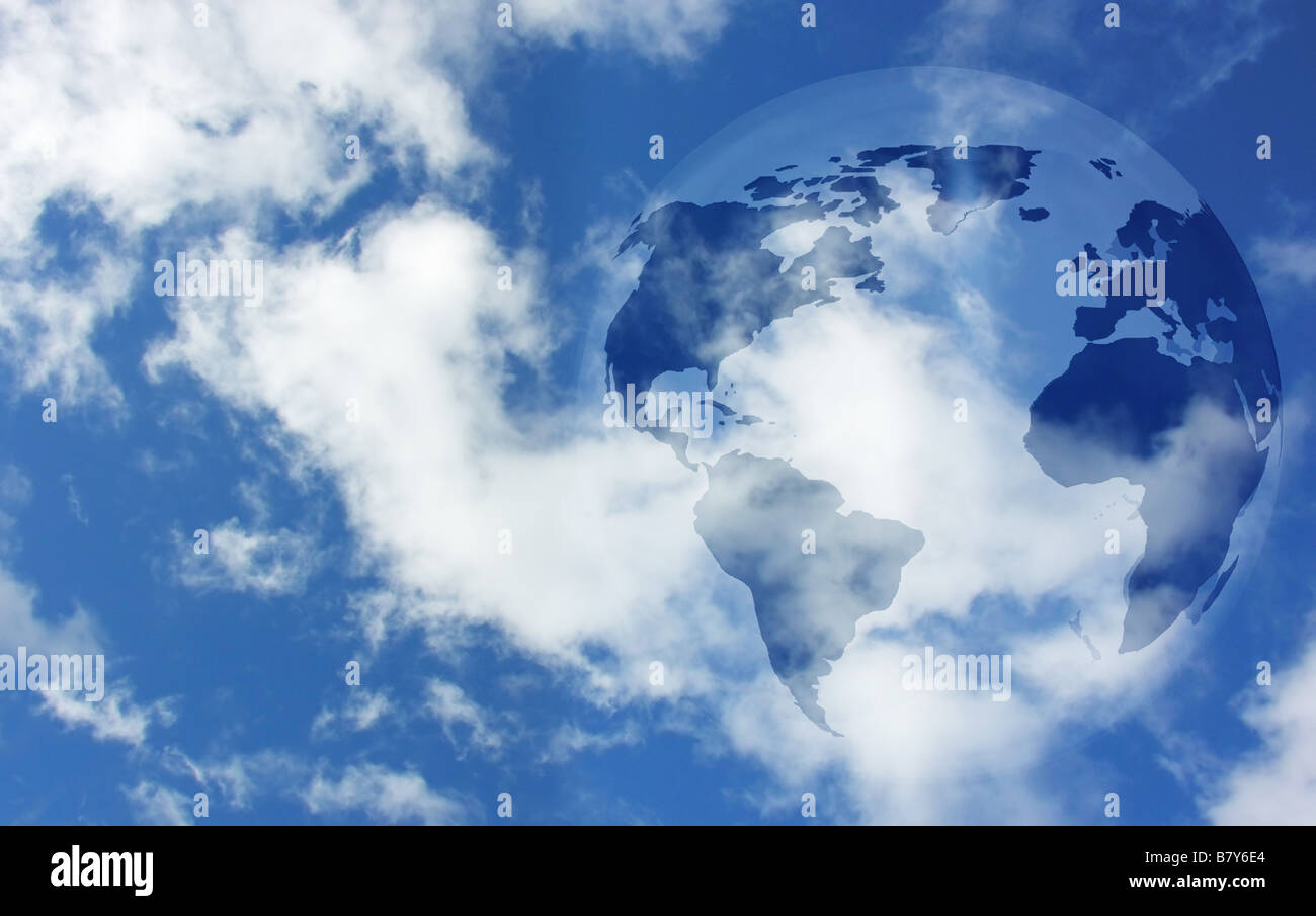 Image showing globe in sky Stock Photo - Alamy