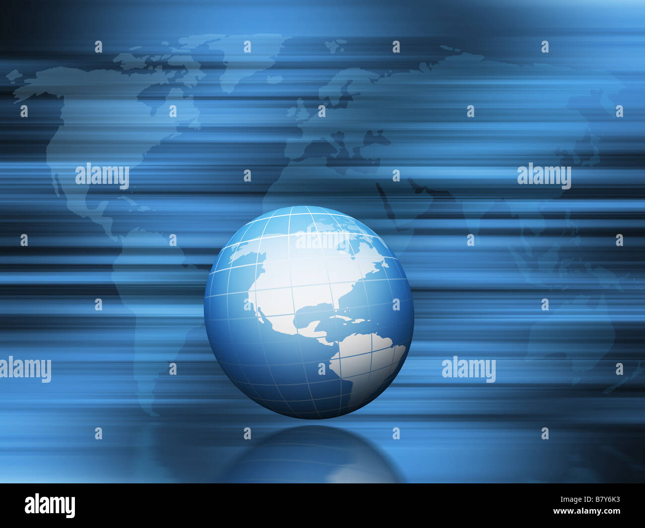 3D render of a globe on a world map background Stock Photo - Alamy
