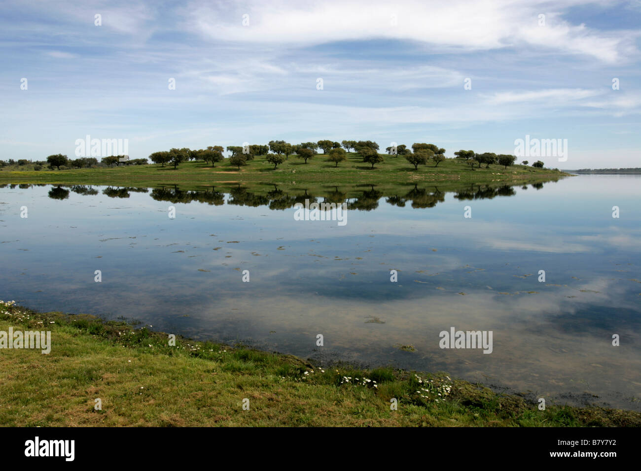Alqueva dam located at the Guadiana river in the Alentejo region in ...