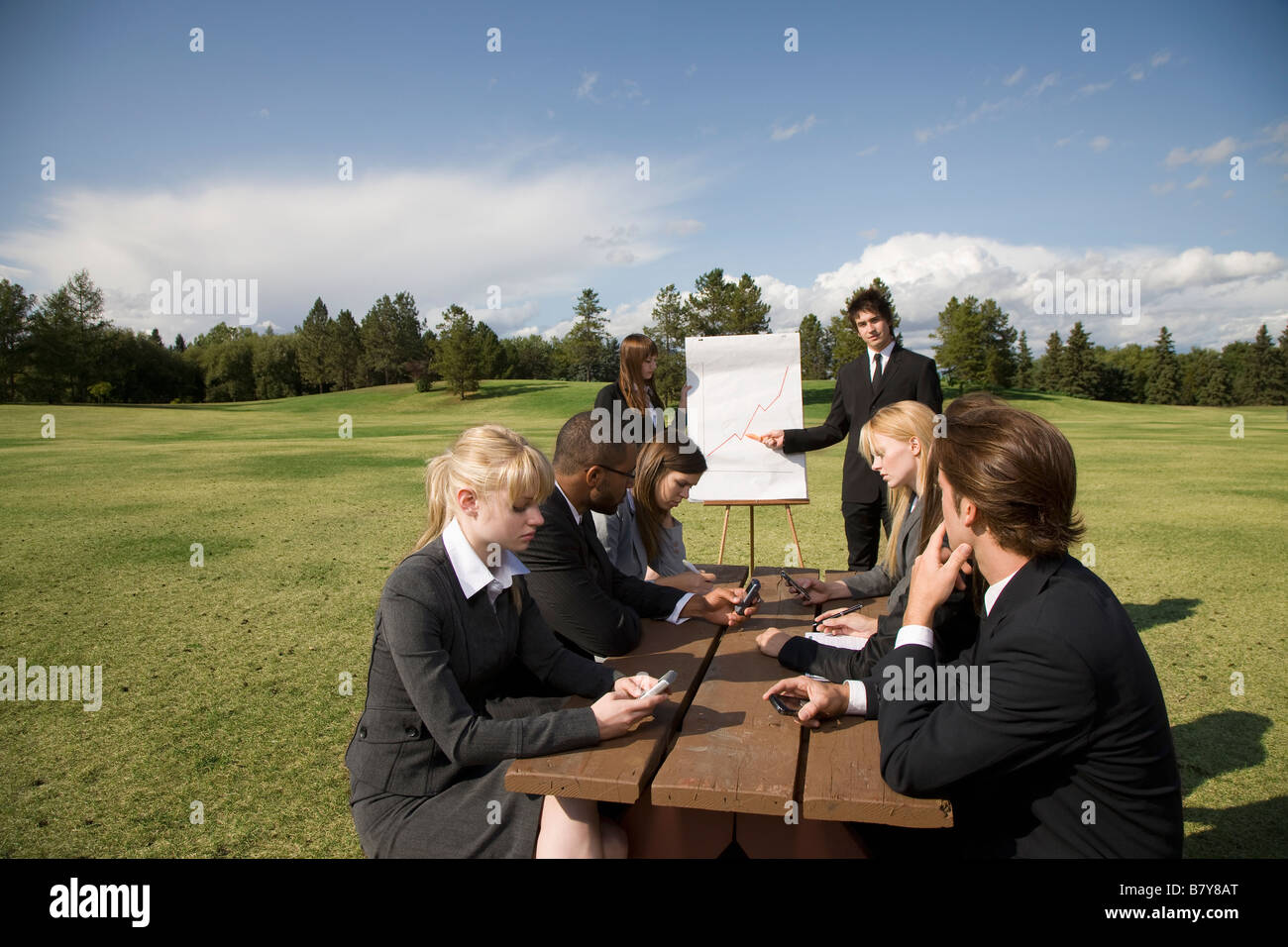 Outdoor business meeting Stock Photo - Alamy
