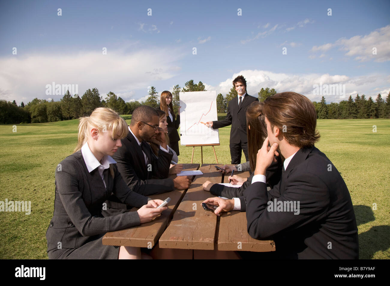 Outdoor business meeting Stock Photo - Alamy