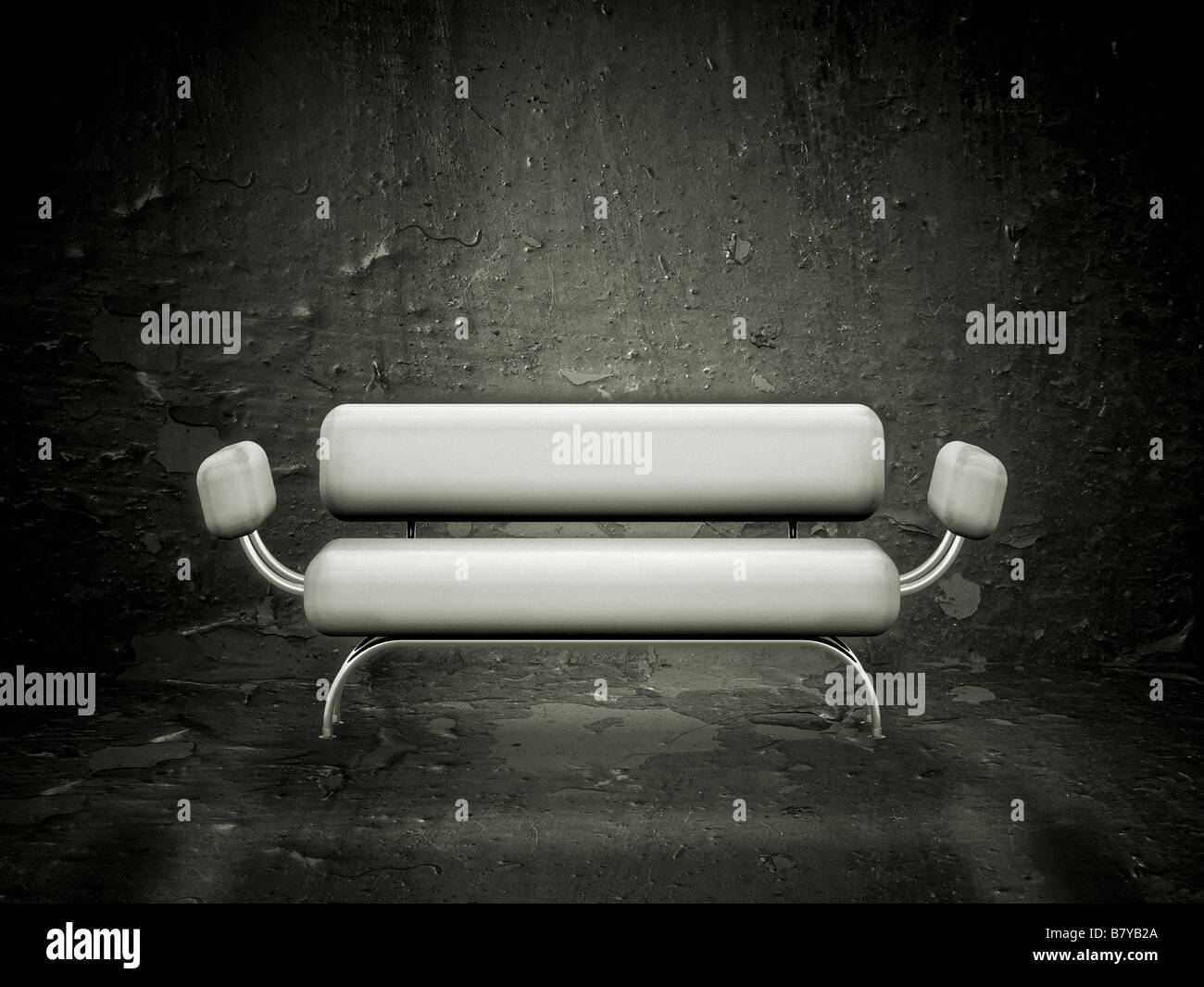 Contemporary style sofa against a grunge texture Stock Photo - Alamy