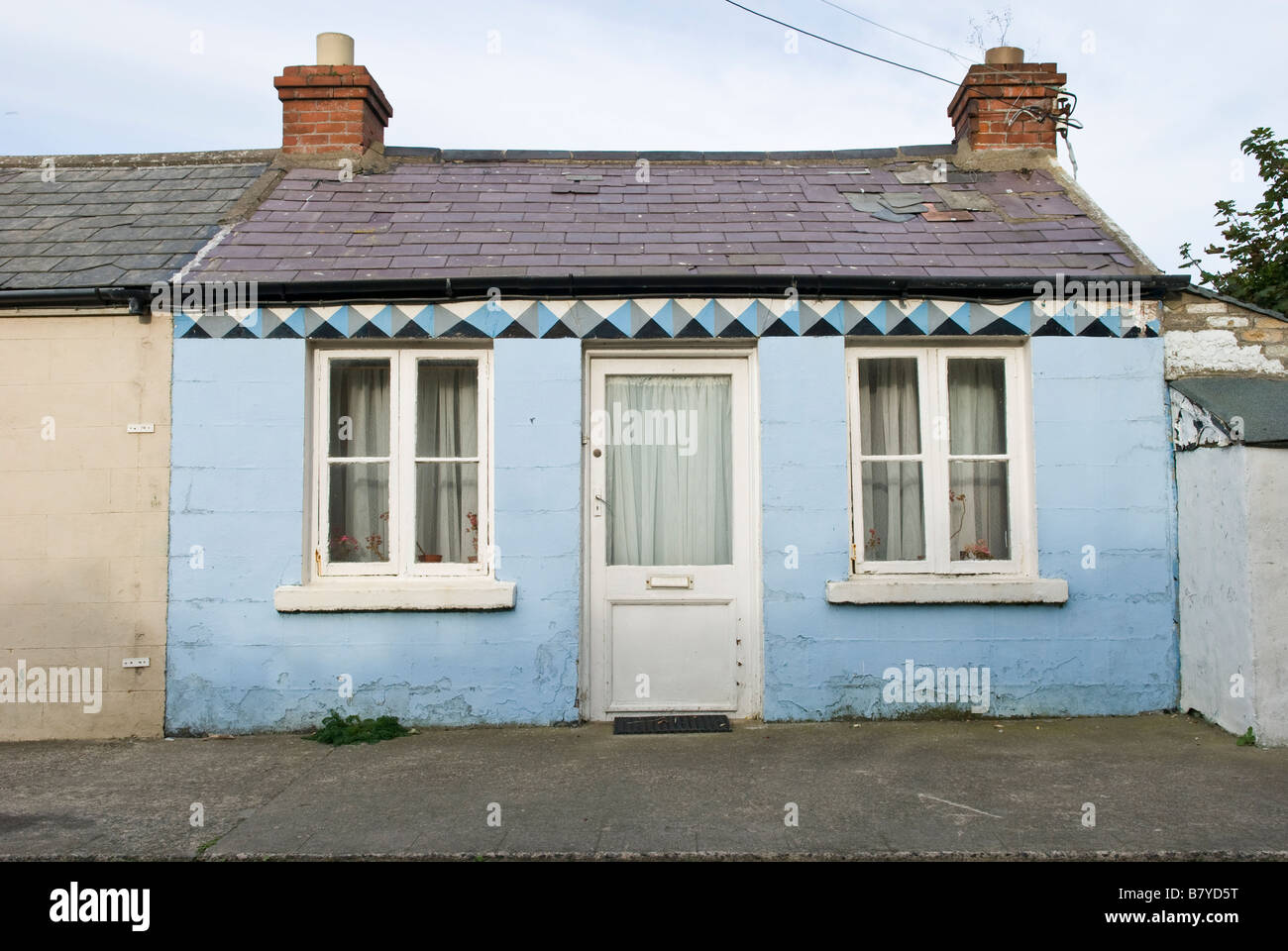 Blue house front, Howth Peninsula, Dublin Ireland, August 2006 Stock ...