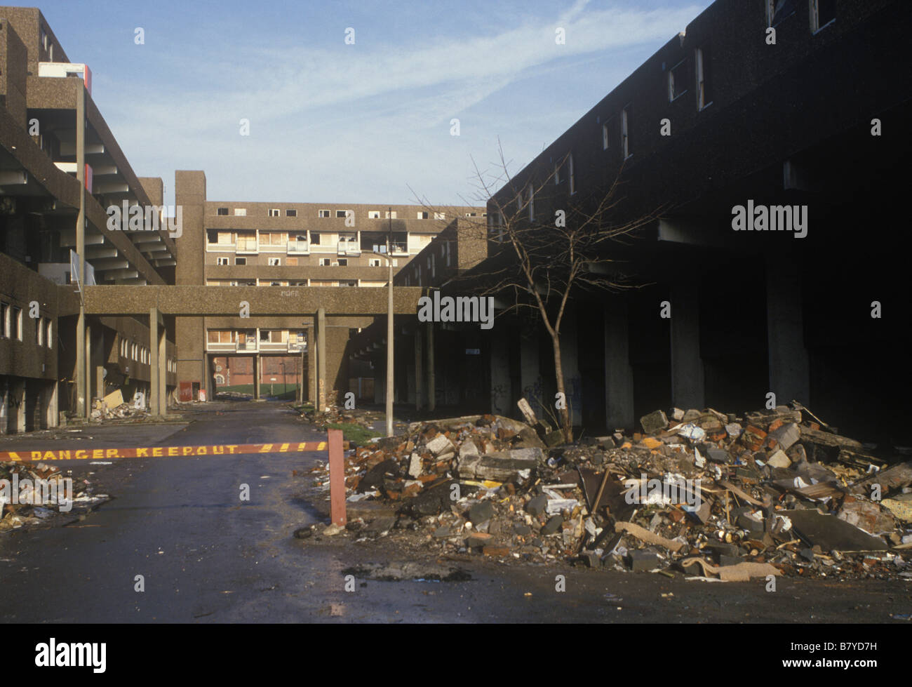 Manchester outskirts demolition of 1970s deck access slab blocks in ...