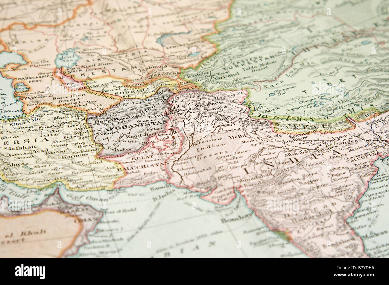 Vintage 1907 copyrighted expired map of Europe and Asia Stock Photo - Alamy