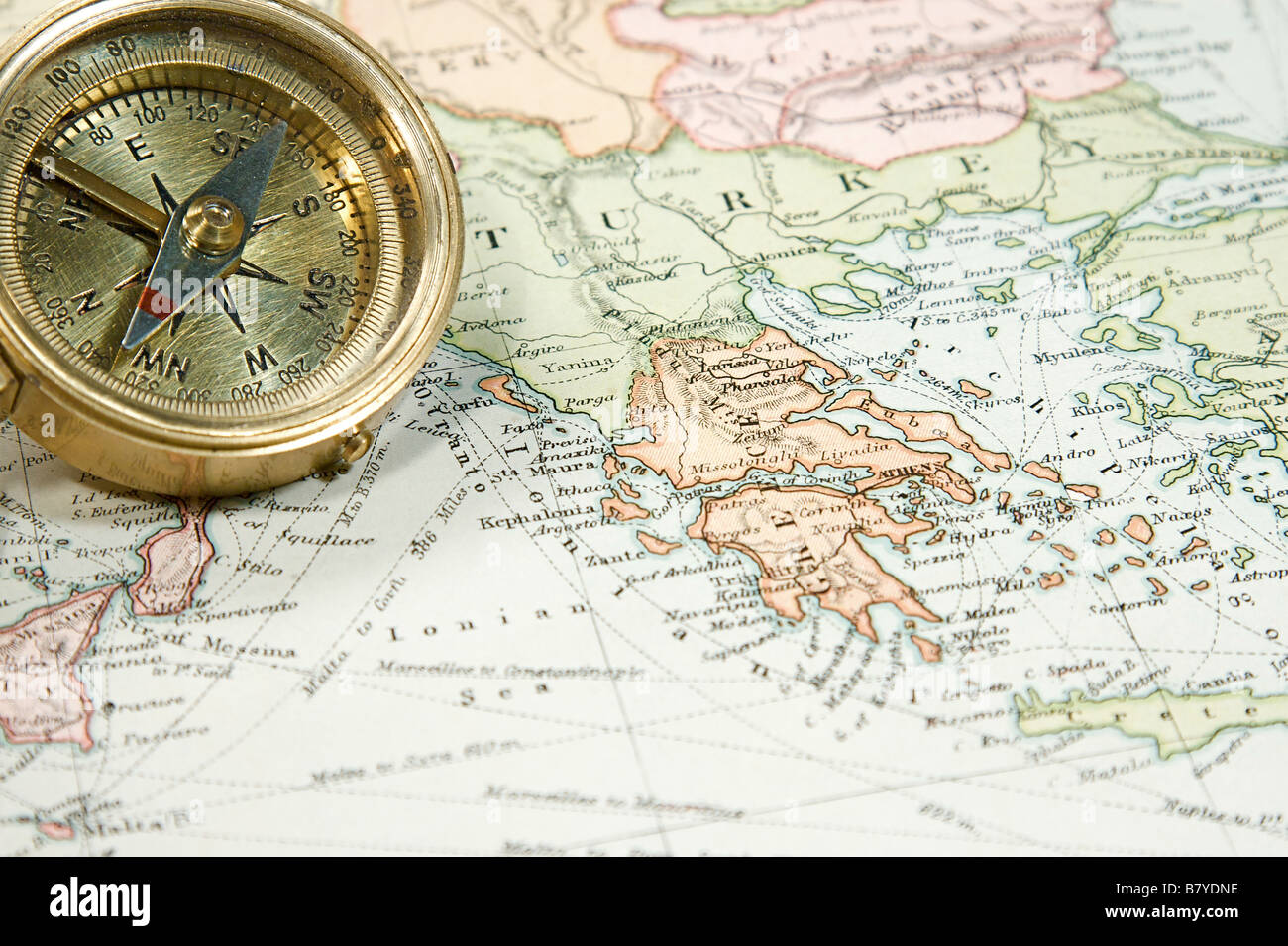 Vintage 1907 copyrighted expired map of Europe and Asia Stock Photo - Alamy