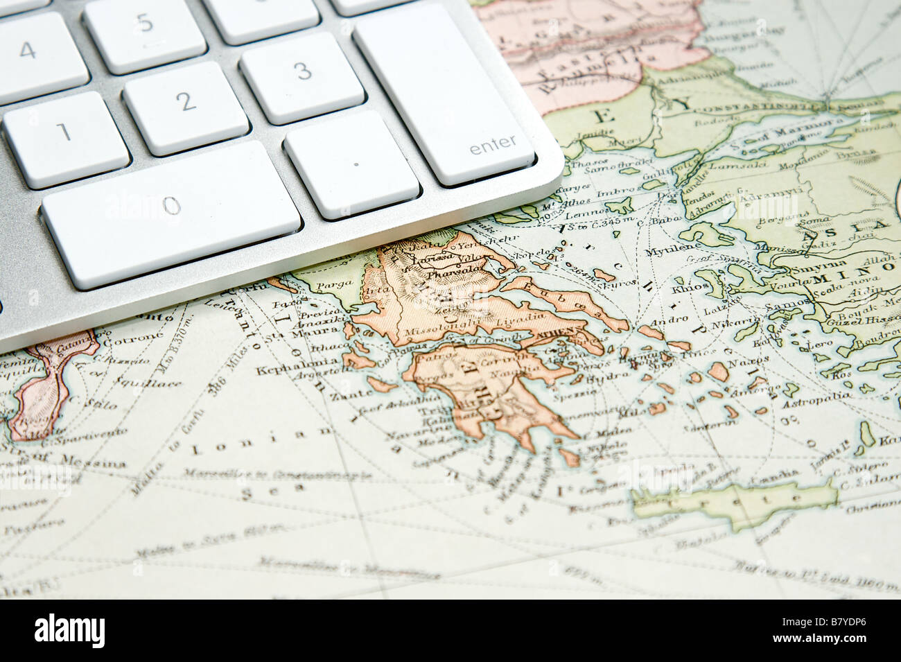 Vintage 1907 copyrighted expired map of Europe and Asia Stock Photo - Alamy