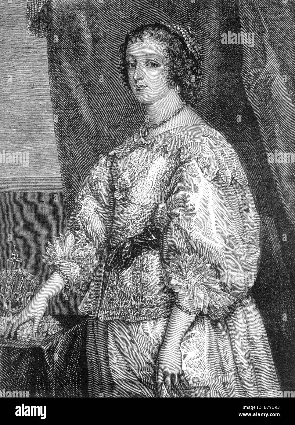 Portrait of Henrietta Marie of France Queen of King Charles I of ...