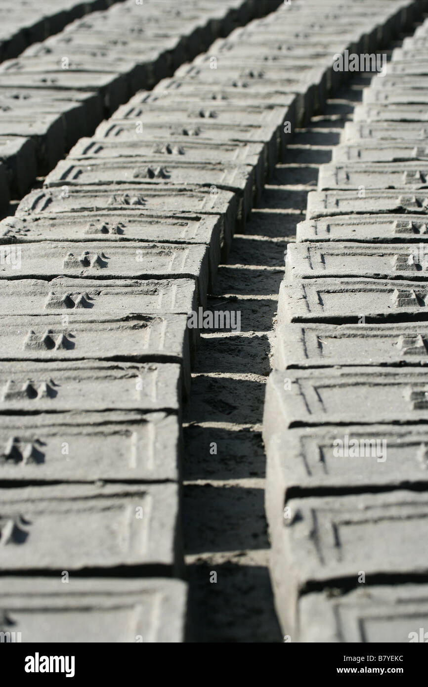 Hand made bricks Nepal Stock Photo - Alamy