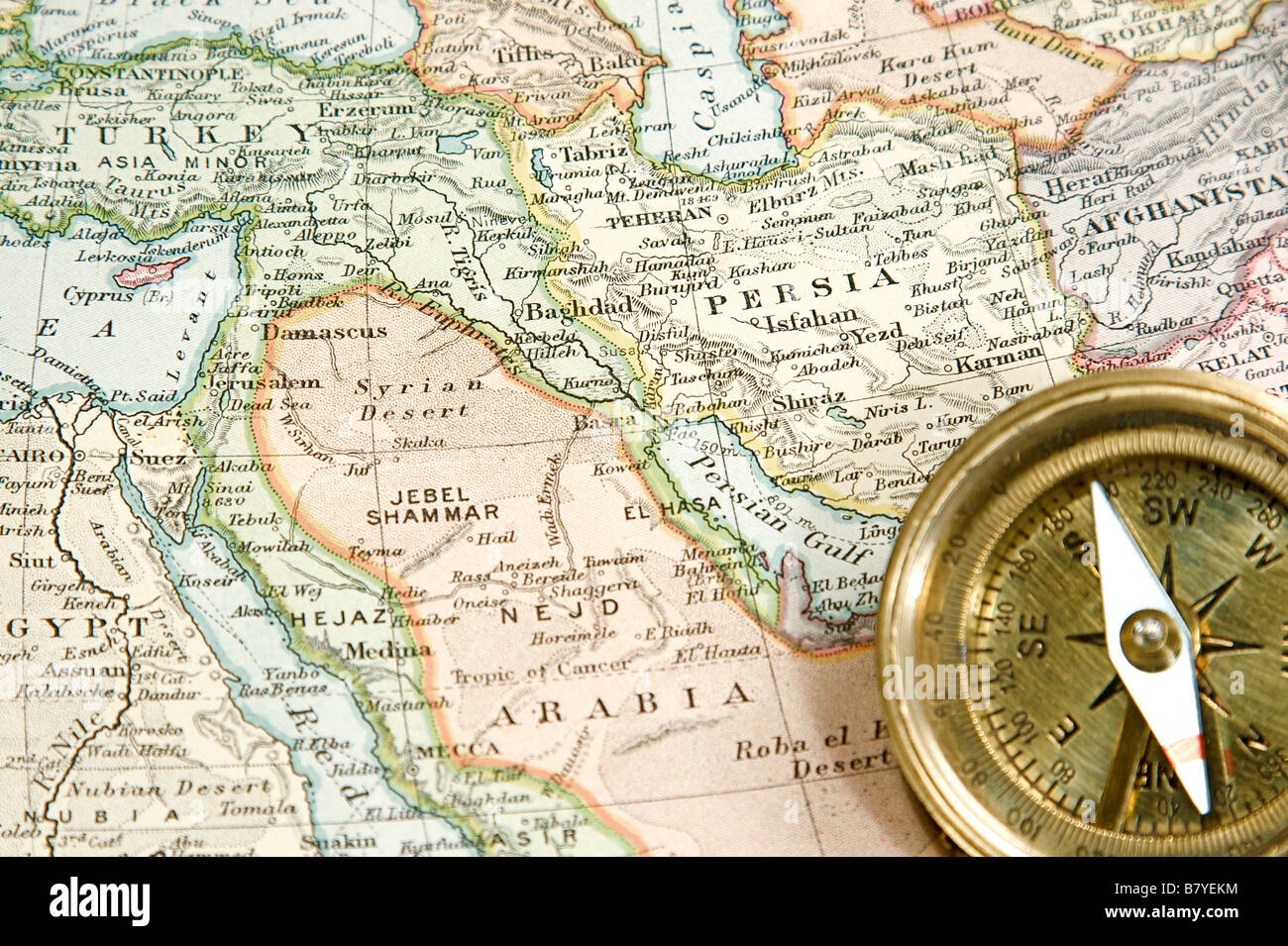 Vintage 1907 copyrighted expired map of Europe and Asia Stock Photo - Alamy