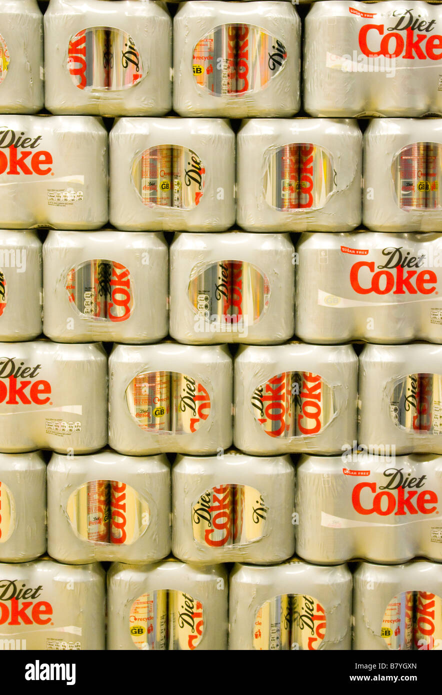 Stack Of Diet Coke Cans slimming Drinks Stock Photo - Alamy