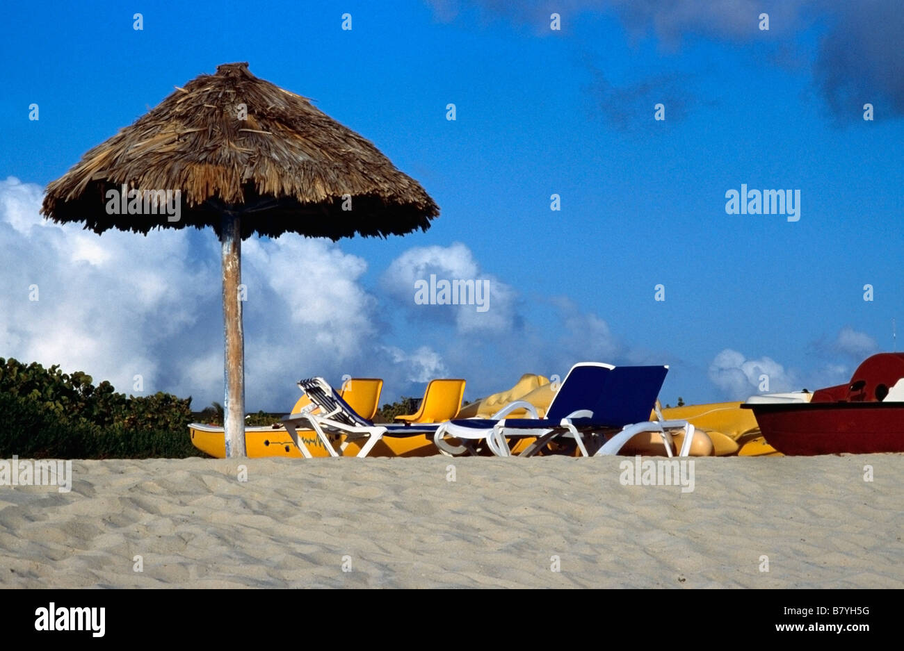 Beach chairs, Santa Maria, Cuba Stock Photo - Alamy
