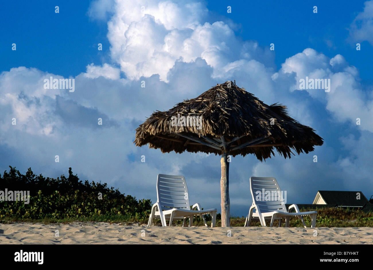 Beach chairs, Santa Maria, Cuba Stock Photo - Alamy