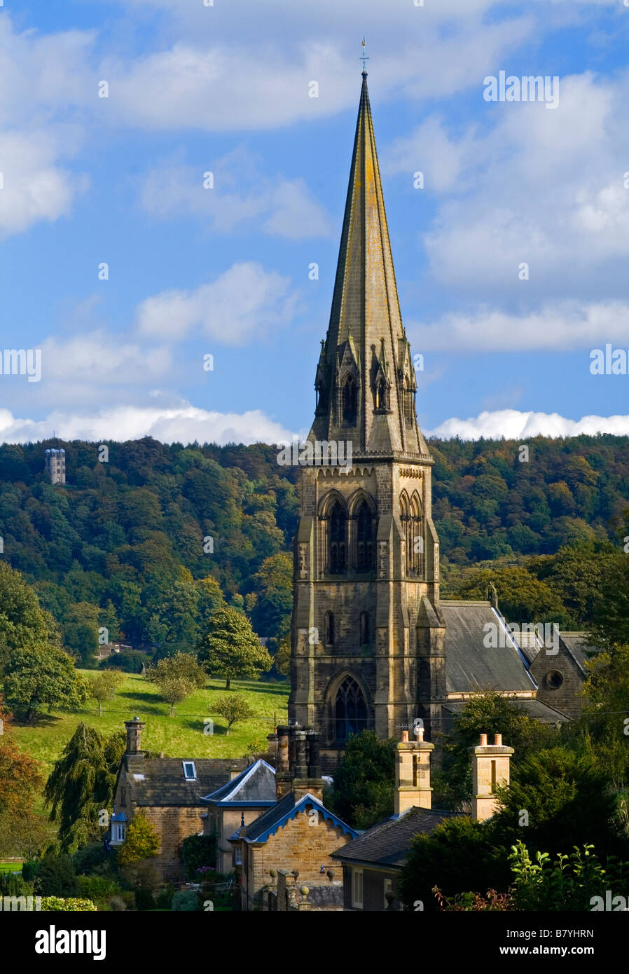 Edensor village hi-res stock photography and images - Alamy
