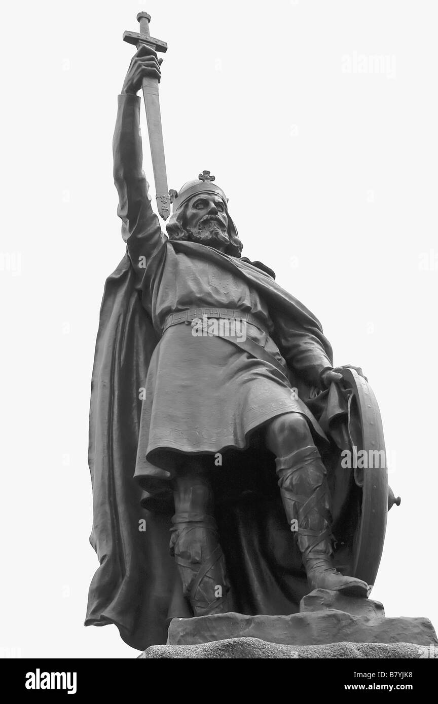 King alfred the great statue Black and White Stock Photos & Images - Alamy