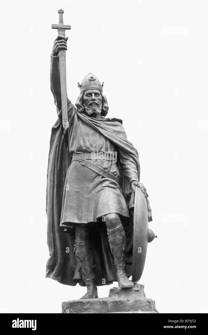 Alfred great statue in winchester Black and White Stock Photos & Images ...