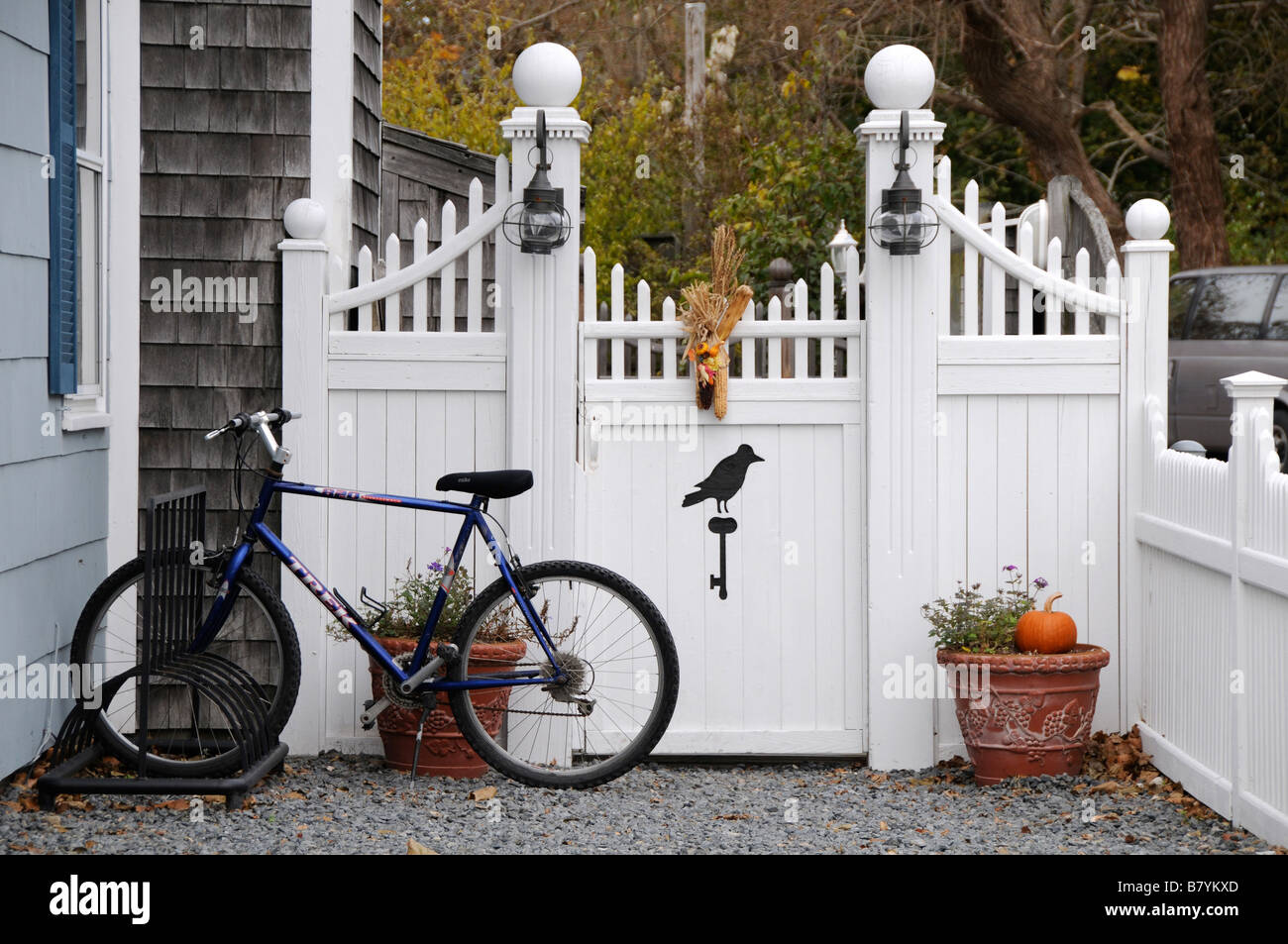 Bicycle and Halloween decorations Stock Photo - Alamy