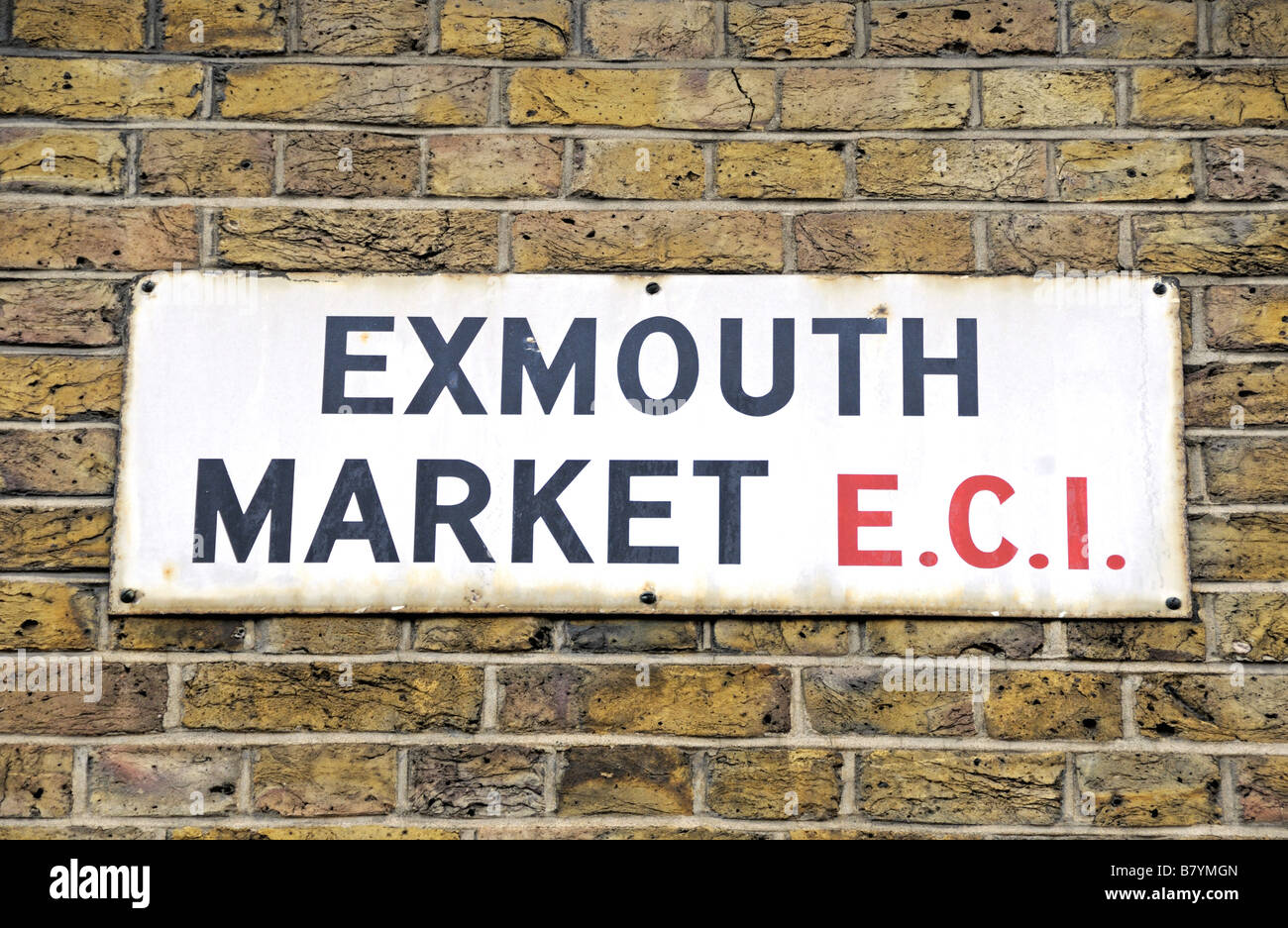 Exmouth Market street sign Clerkenwell Islington London EC1 England UK ...
