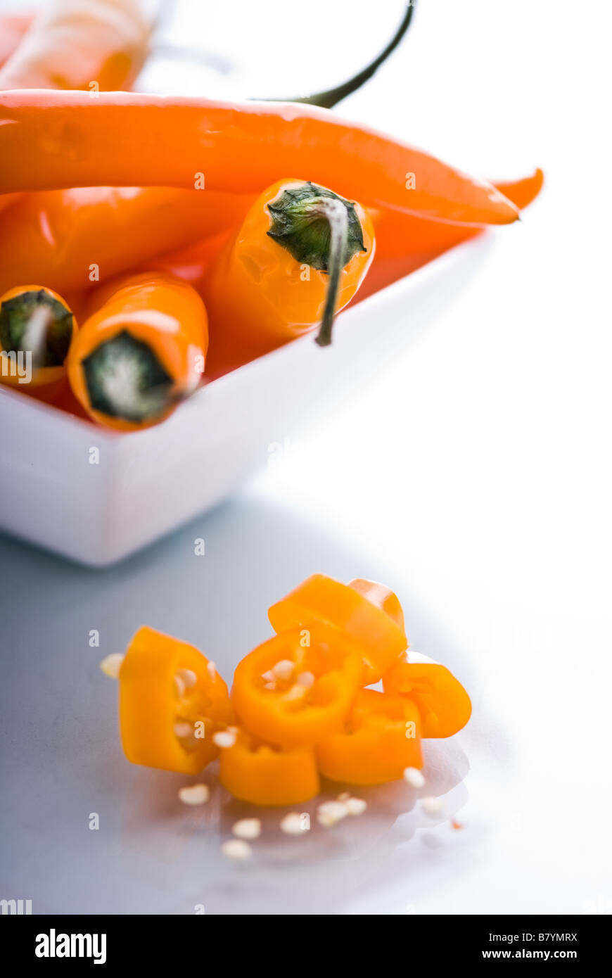 A bowl full of fresh yellow chili Stock Photo - Alamy