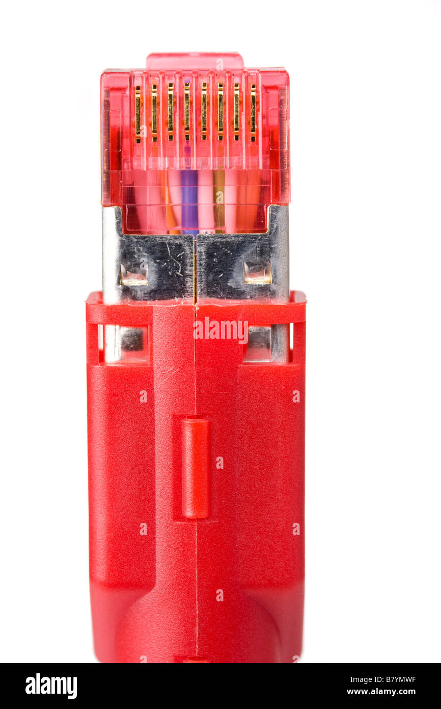 detail of a computer plug isolated on white background Stock Photo - Alamy
