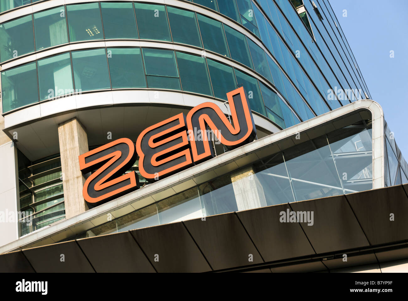 Zen upmarket shopping mall sign Pathumwan district in central Bangkok ...