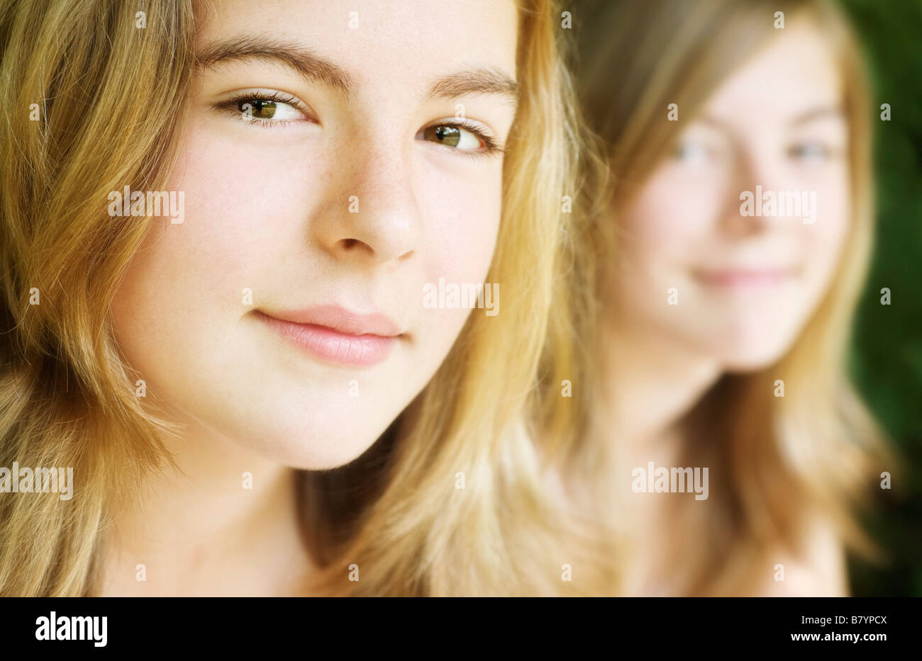 Portrait of two girls Stock Photo - Alamy