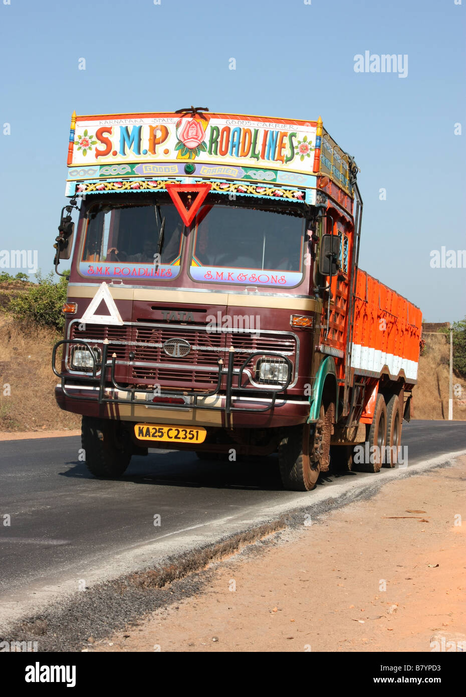Tata truck on the road near Udipi Kanataka India Stock Photo - Alamy