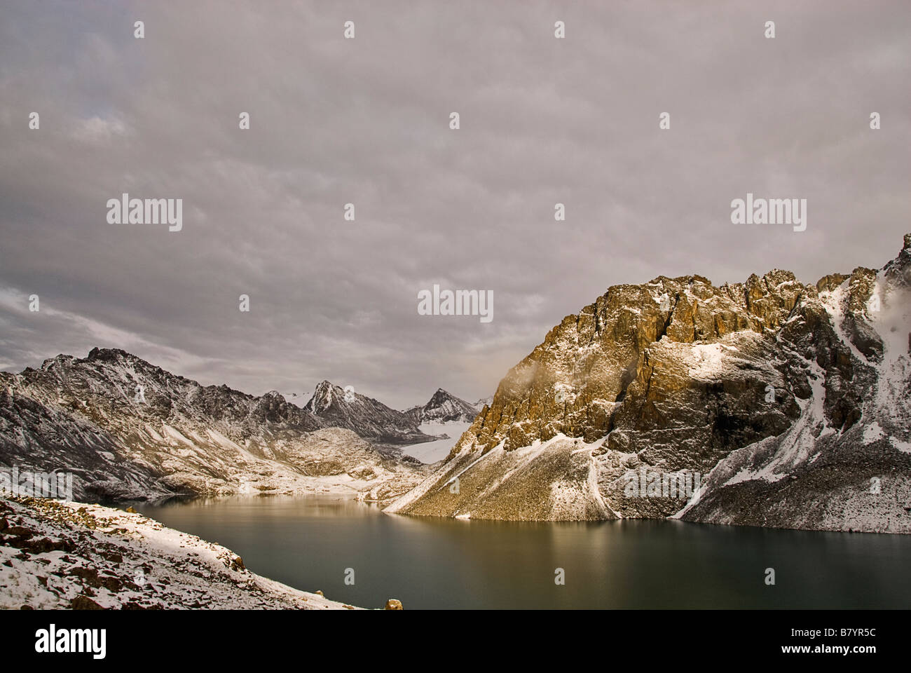 Landscape of the Ala Kol lake Karakol valley Kyrgyzstan Stock Photo - Alamy