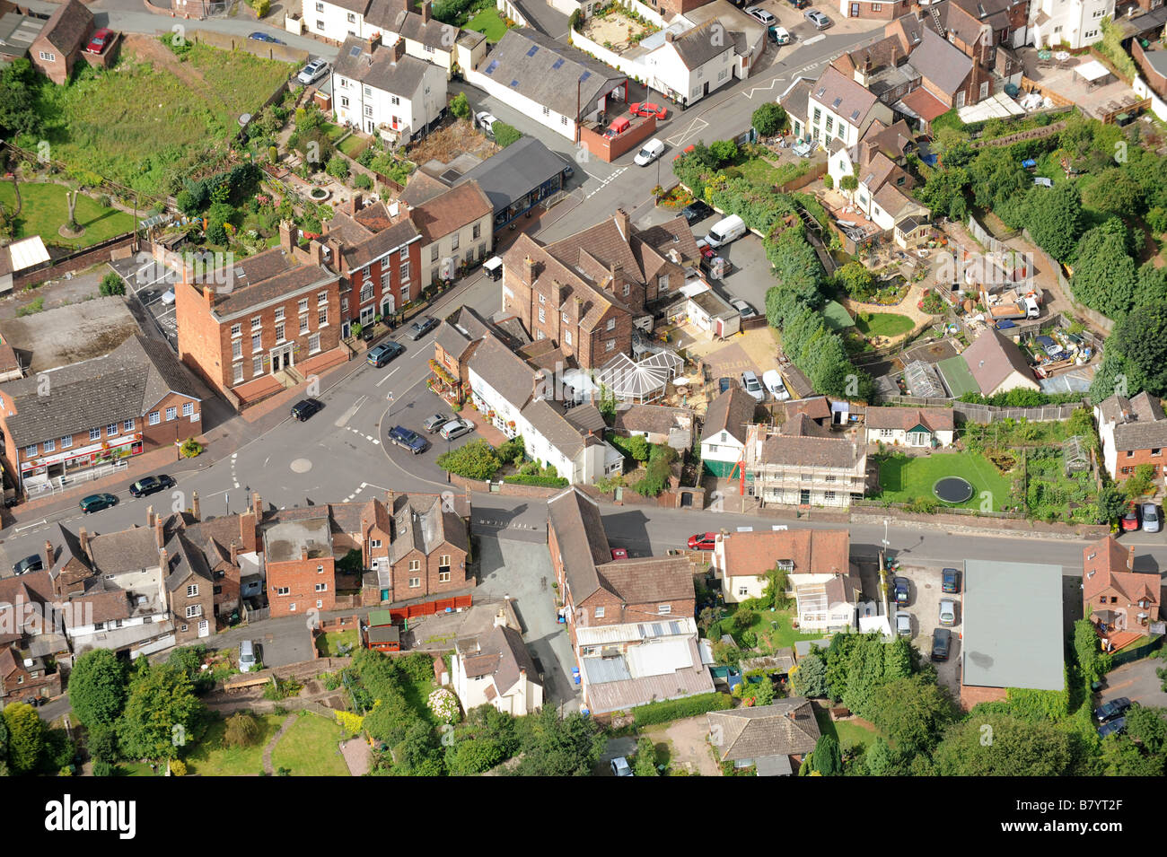 Aerial view Broseley in Shropshire England Uk Stock Photo - Alamy