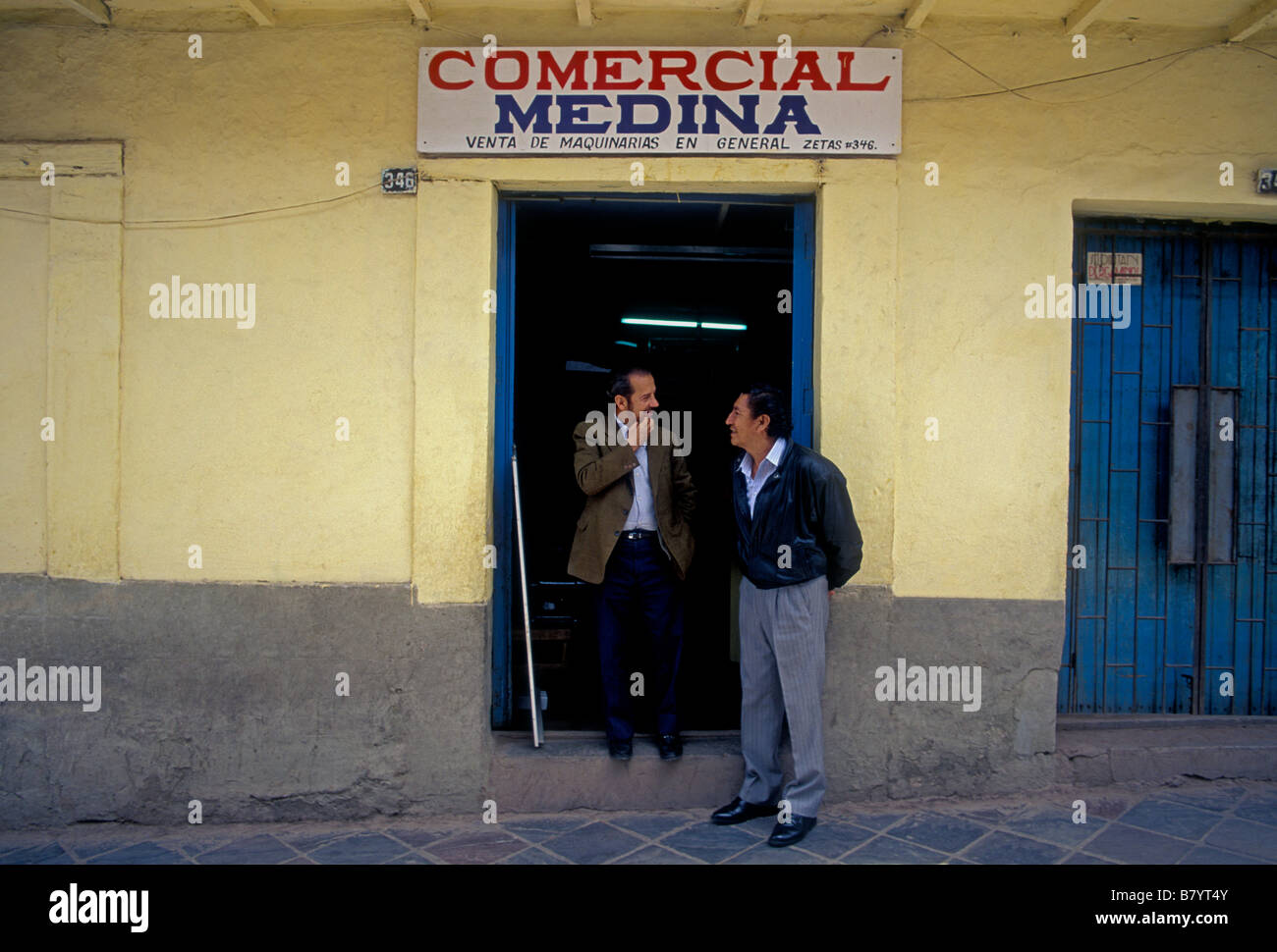 2, two, Peruvian men, Peruvians, Peruvian men talking, capital city ...