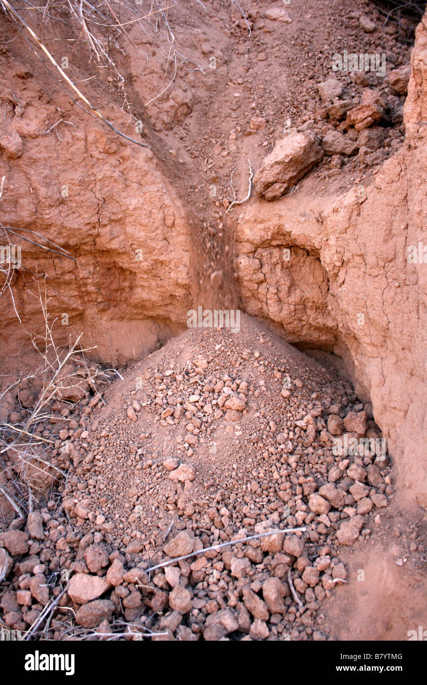 avalanche of loose dirt falling Stock Photo - Alamy