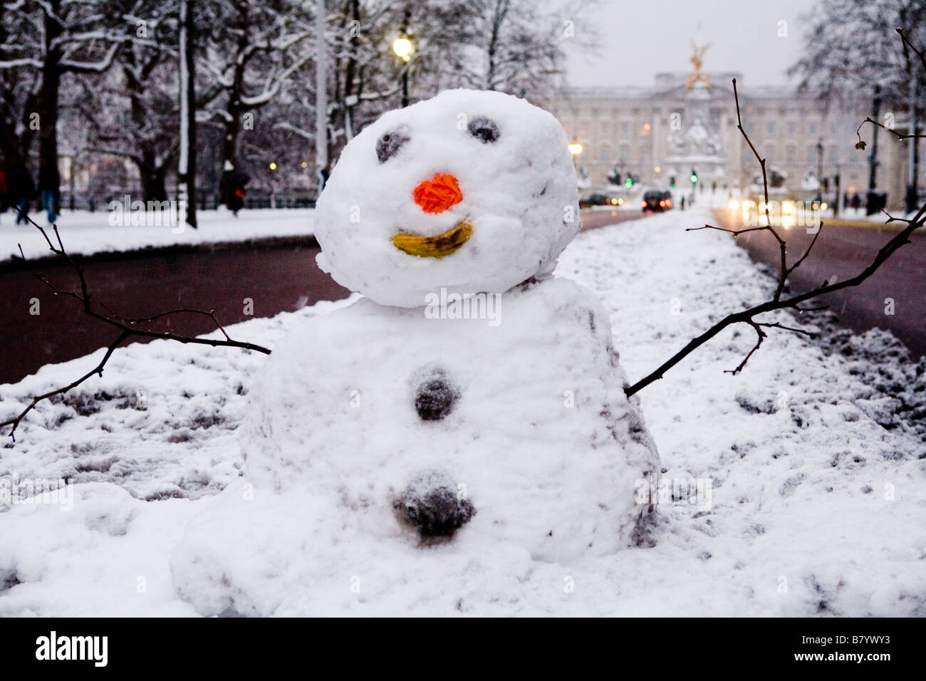 Snowman In The Mall London UK Europe Stock Photo - Alamy
